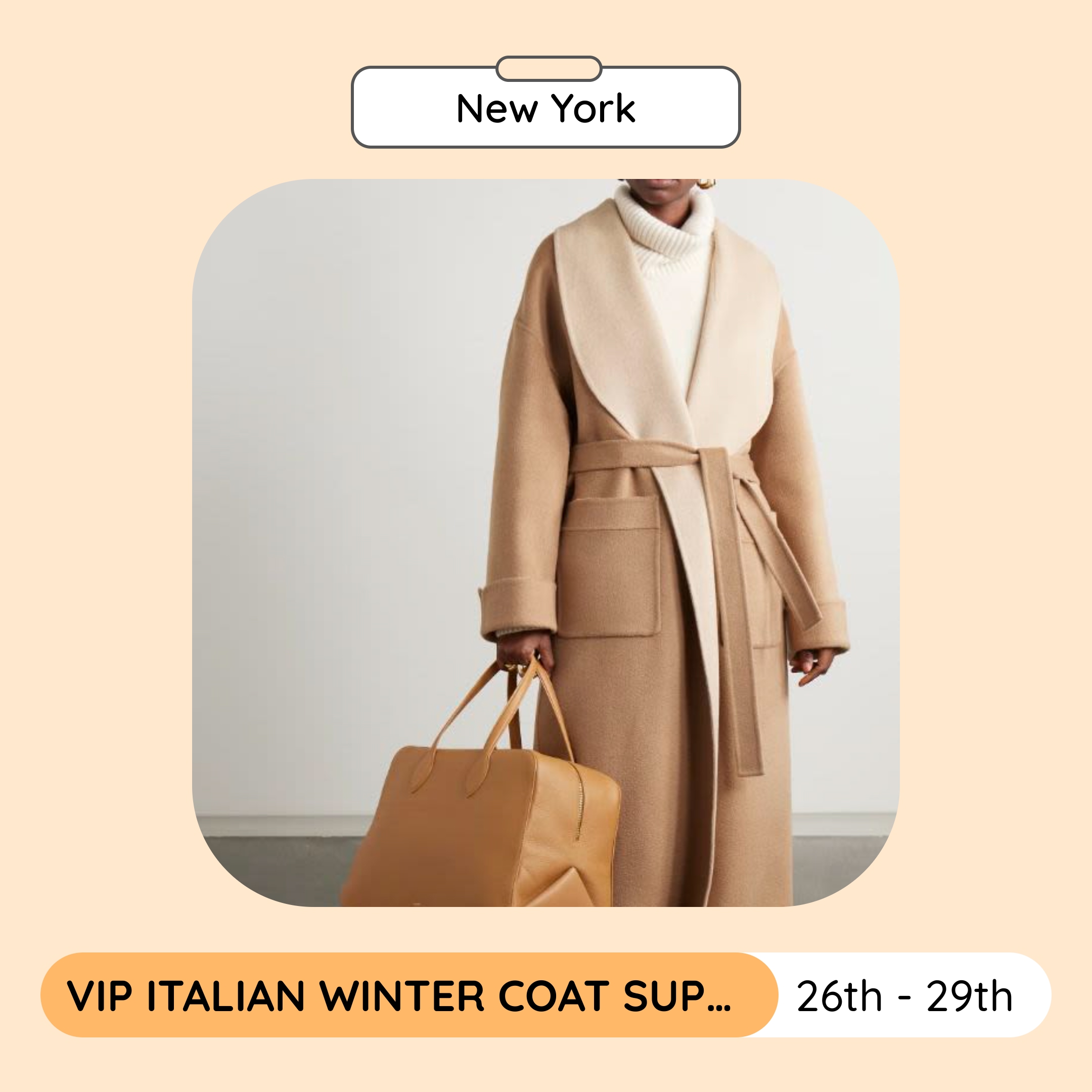 VIP Italian Winter Coat Super Sale, New York, December 2024