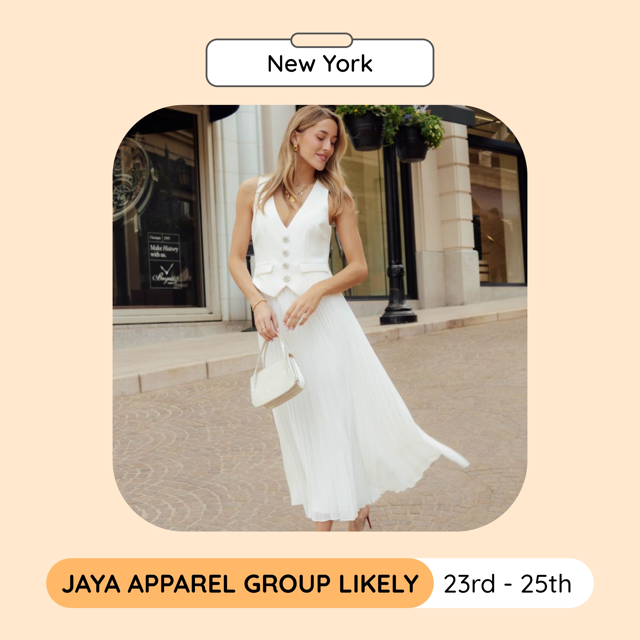 Jaya Apparel Group LIKELY Sample Sale, New York, July 2025