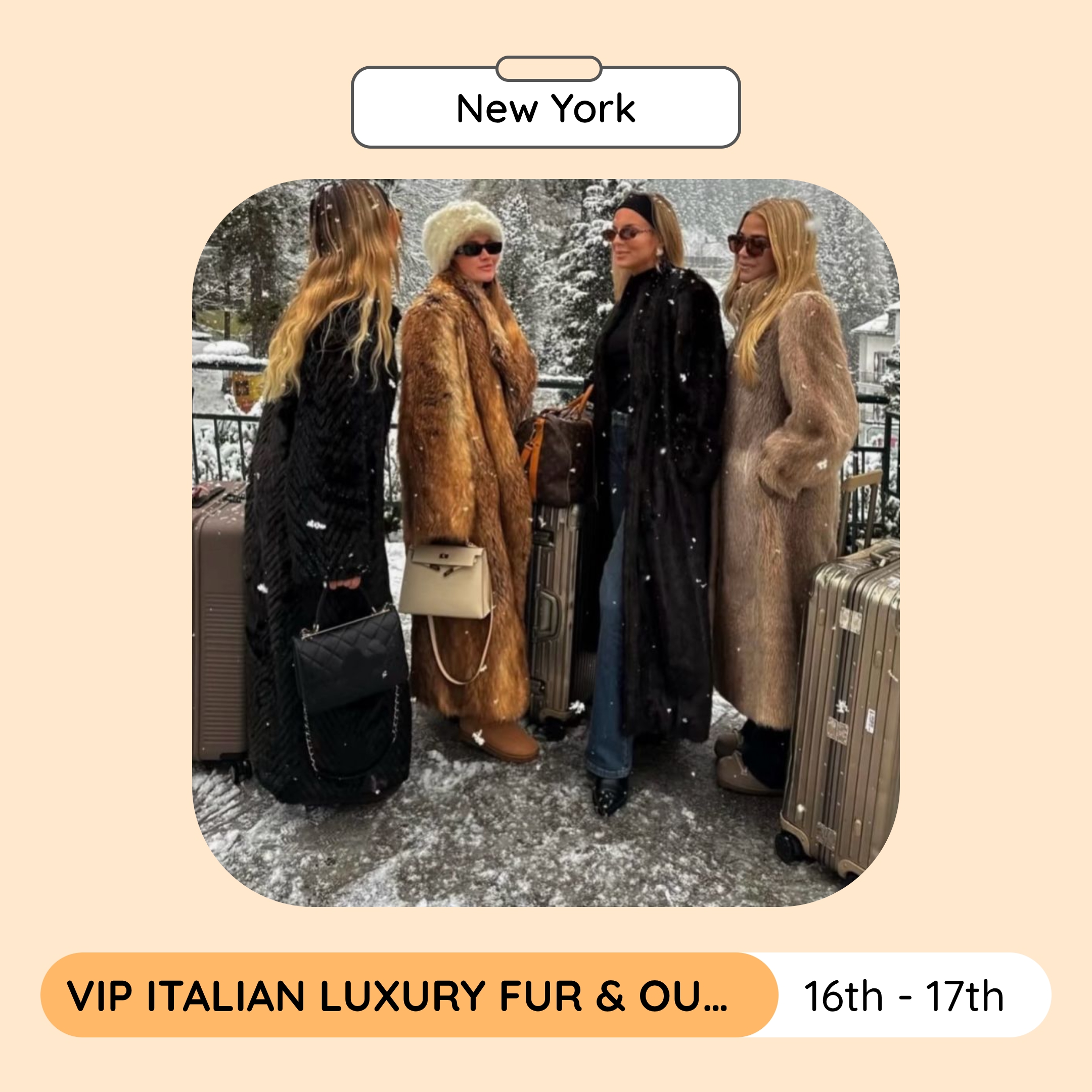 VIP Italian Luxury Fur & Outerwear Sample Sale, New York, December 2025