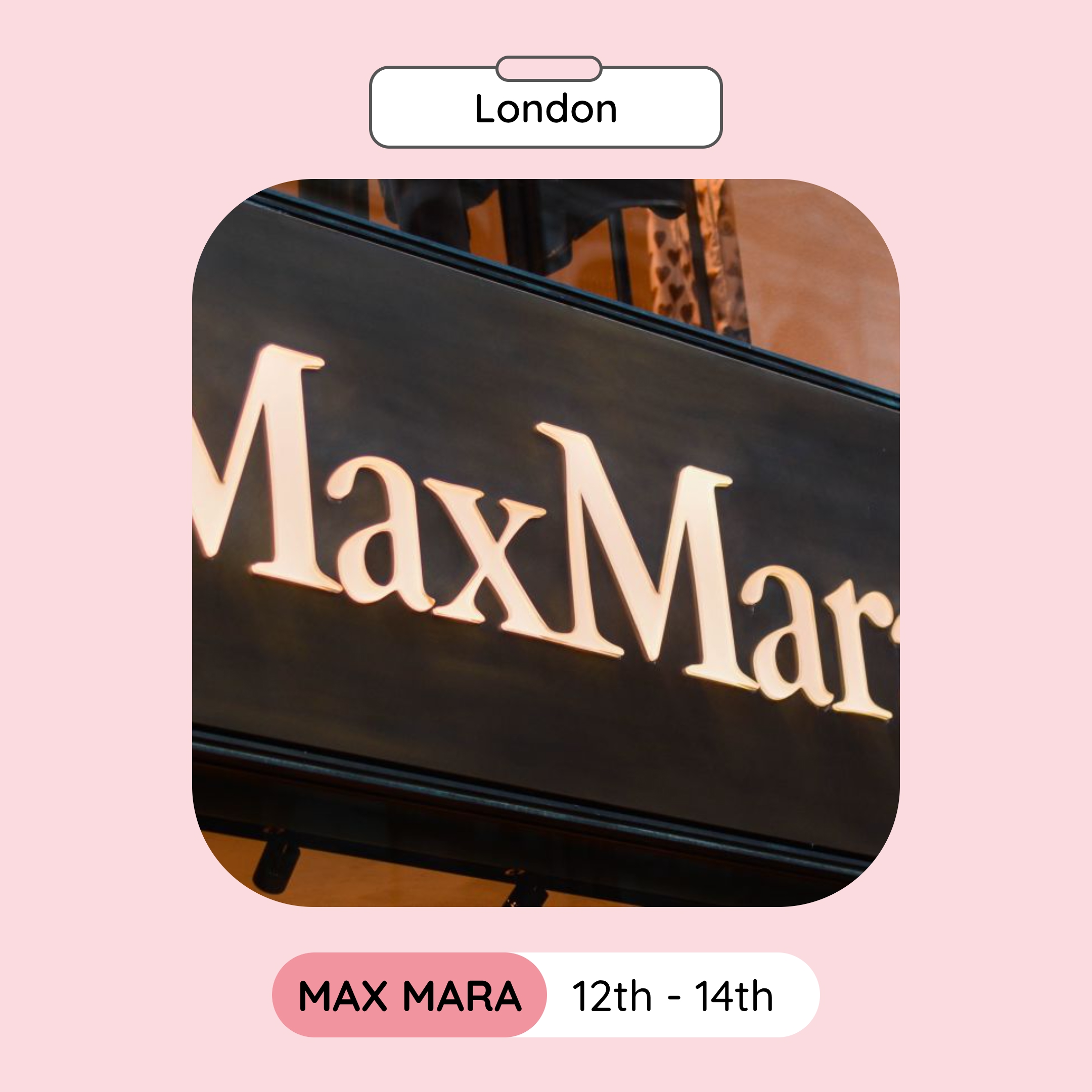 Max Mara Private Sale, London, March 2026